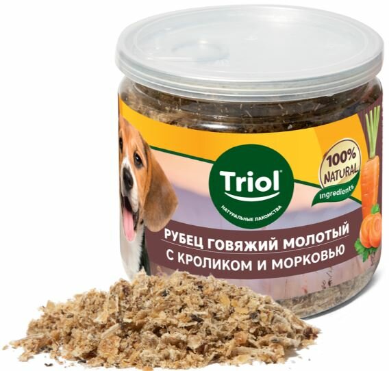 Triol Аппетитная "приправа" для собак из говяжьего рубца с кроликом и морковью, 100г 0.1 кг