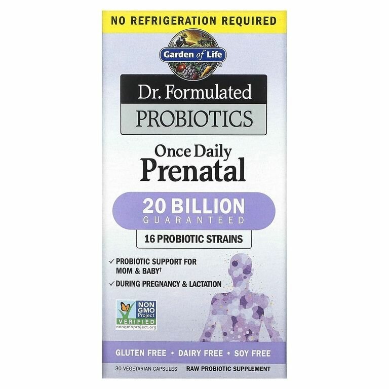 Garden of Life, Dr. Formulated, Probiotics, пробиотики для беременных, Once Daily Prenatal, 30 капсул