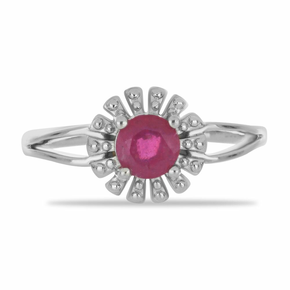 Кольцо, серебро, 925 проба, родирование, рубин