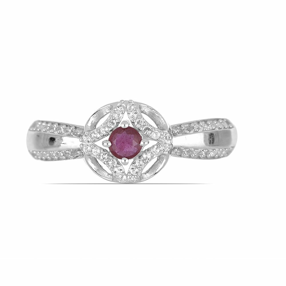 Кольцо, серебро, 925 проба, родирование, рубин