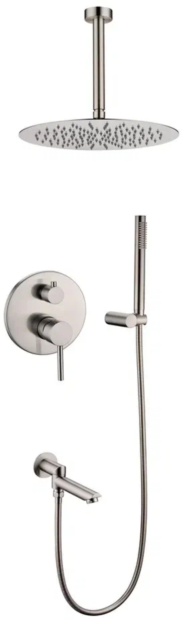 Душевая система скрытого монтажа Grocenberg GB5099NK-2 Никель, высокий душ