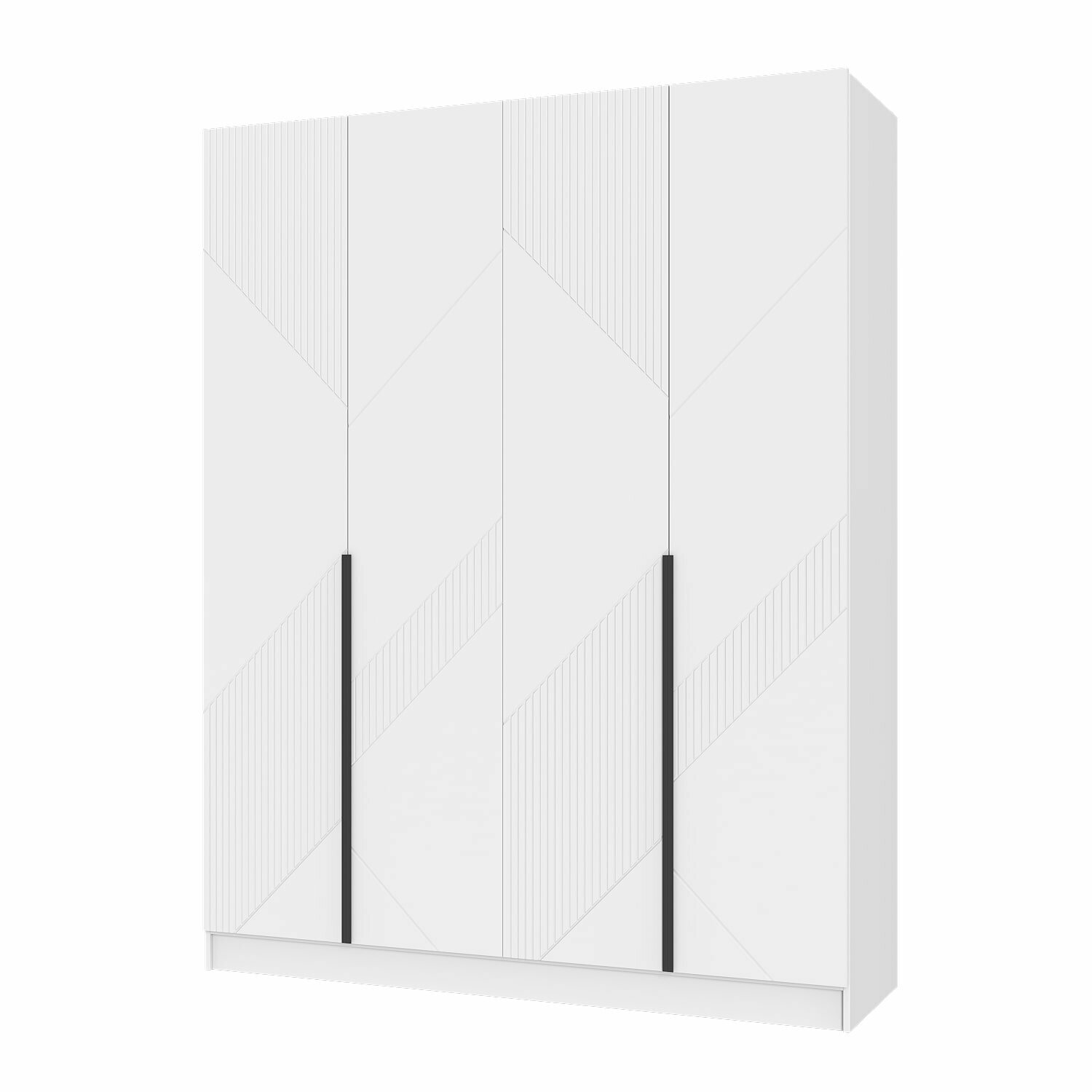 Шкаф ВНК-мебель Палермо 4-х створчатый, 5 полок, штанга, Белый матовый ВН45178