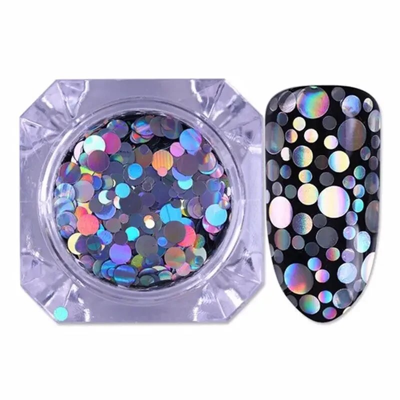 Голографические блестки для ногтей multicolor