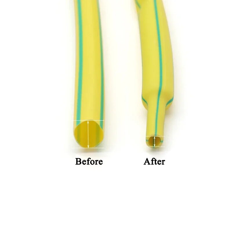 Термоусадочная трубка полиолефиновая 2:1 2mm, Yellow Green