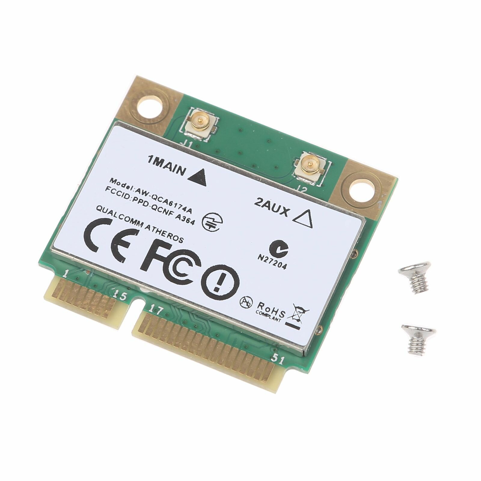 Половинный PCI-E WiFi адаптер Wlan Atheros QCA6174 MINI PCI Сетевая карта двухдиапазонная