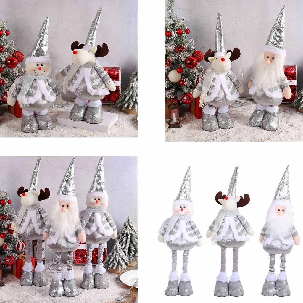 Рождественская милая остроконечная шляпа серая телескопическая кукла-Снеговик