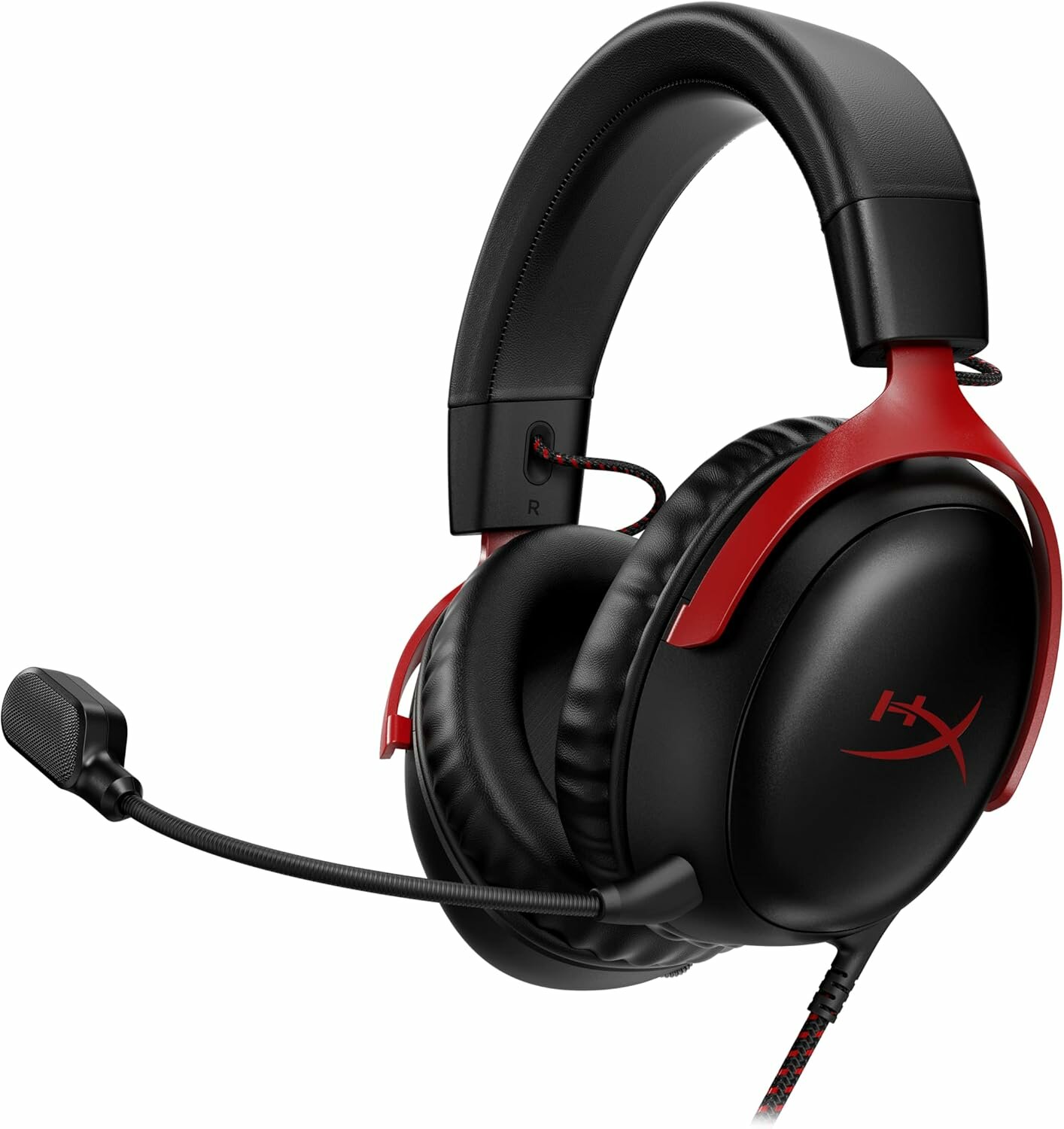 Игровая гарнитура HyperX Cloud III проводная для ПК PS5 Xbox, звук DTS, микрофон, черно-красная