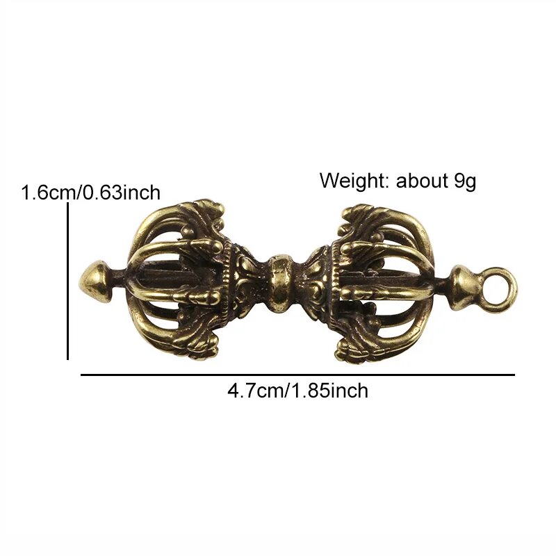 Ретро медная буддистская Ваджра маленькие украшения подвески для ключей медный инструмент Будды украшения для дома благоприятное ремесло