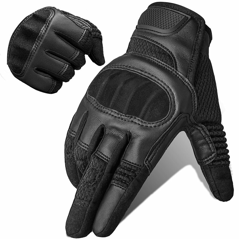 1 Pair of Tactical Gloves Shooting Gloves Black for Outdoor Paintball Survival Training