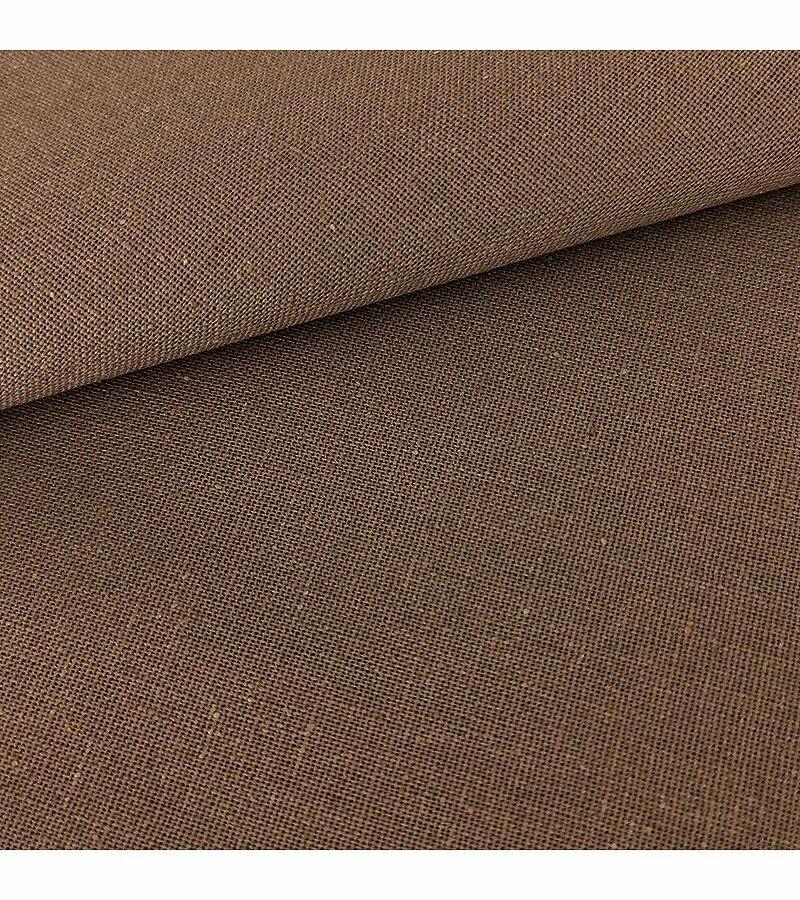 Ткань для свободной вышивки. Цвет - светлый серо-коричневый (53% хлопок, 47% лен), 50x65 см.