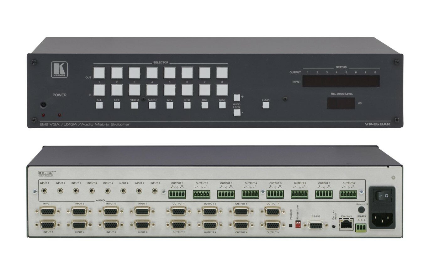 Коммутатор Kramer VP-8x8AK 51-70880120 8х8 компьютерного графического и стерео аудио сигналов