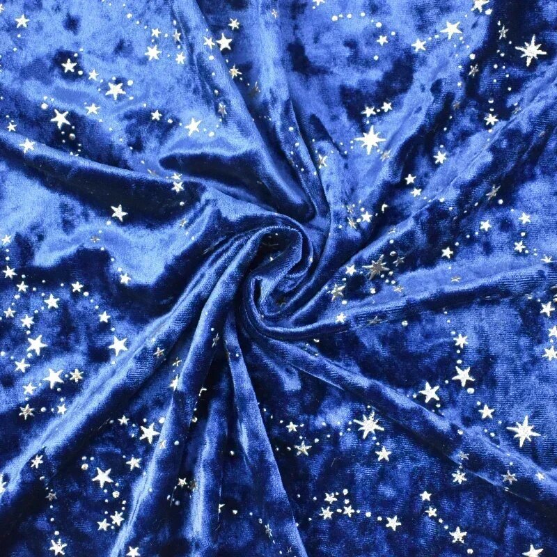 Велюровая ткань Meetee бронзовая Темно-синий, 90cmx150cm, 3-NavyBlue