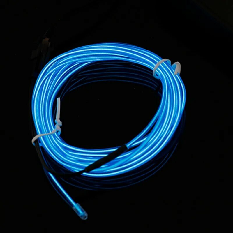 Гибкая неоновая LED лента RopeTube 1М/2М/3М/4М/5М Синий, blue, Cigar lighter Plug, 5m