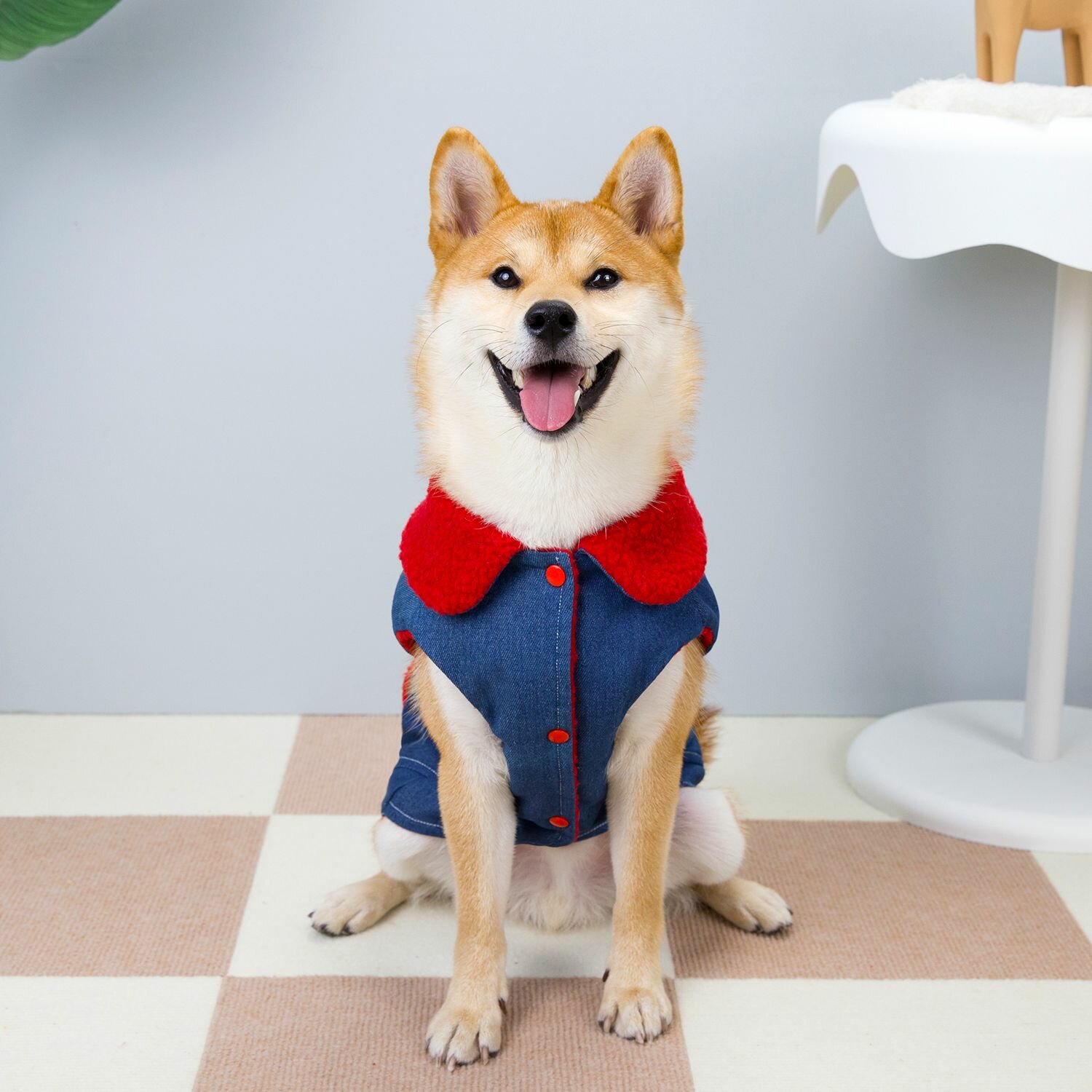 Зимняя джинсовая куртка для собак среднего и крупного размера