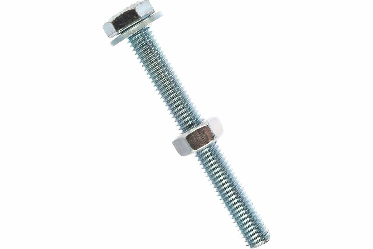 Tech-Krep болт DIN933 с шестигранной головкой, оцинкованный М8x70, гайка и шайба 2 шт