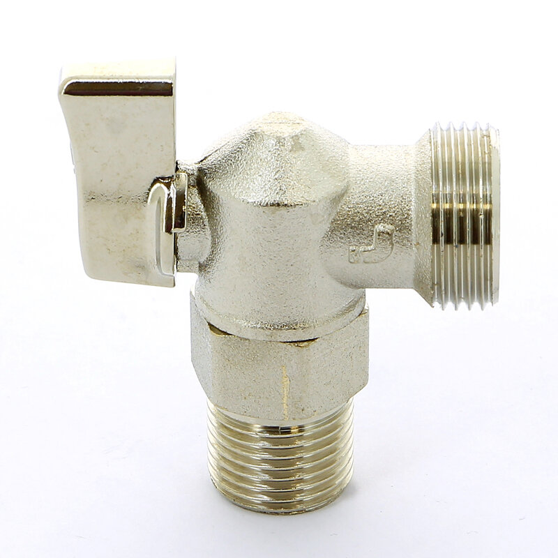 Кран шаровой 1/2"х3/4", угловой, для бытовой техники, никелированный, ITAP 392
