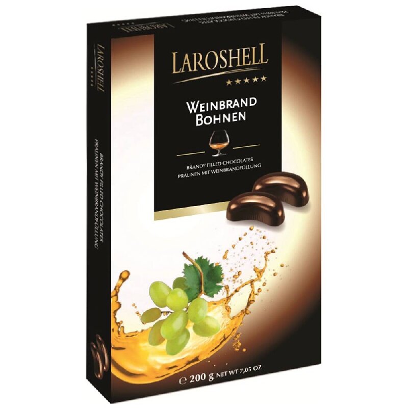 Конфеты LAROSHELL WEINBRAND-BOHNEN с начинкой Бренди и виноград 150г