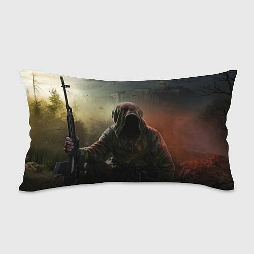 STALKER 2 чёрный сталкер Прямоугольная подушка