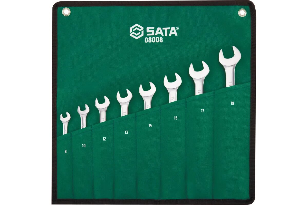 Sata Набор комбинированных ключей с храповиком 8 пр. 8 -19мм 08008