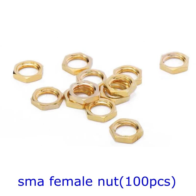 Гайки SMA золотистого цвета ATXD 100 шт. nut-100pcs