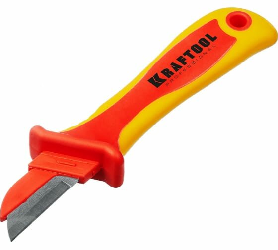 KRAFTOOL KN-1, 1000 В, прямой, диэлектрический нож электрика 45401