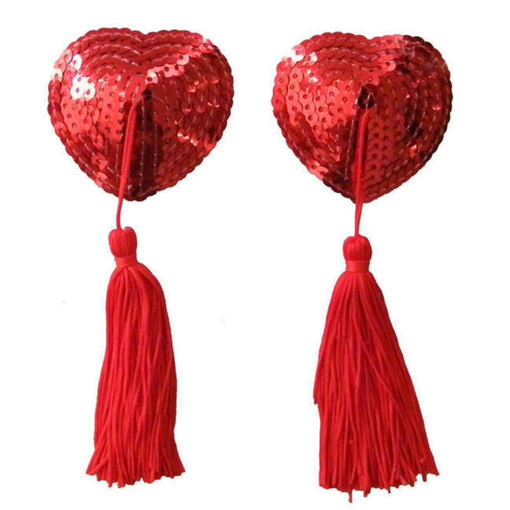 Кисточка с блестками молочная паста красное сердце красная кисточка