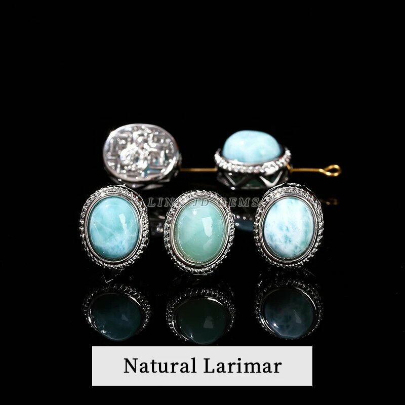 Набор бусин из натуральных камней для создания ожерелья и браслета Larimar