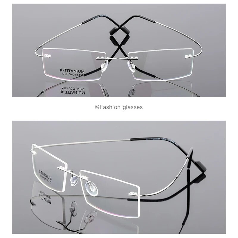 Легкие очки без оправы, титановые очки с памятью, очки в маленькой оправе, оптические очки по рецепту -0,5 -1 -1,5 -2 -2,5 -3 -4 -5