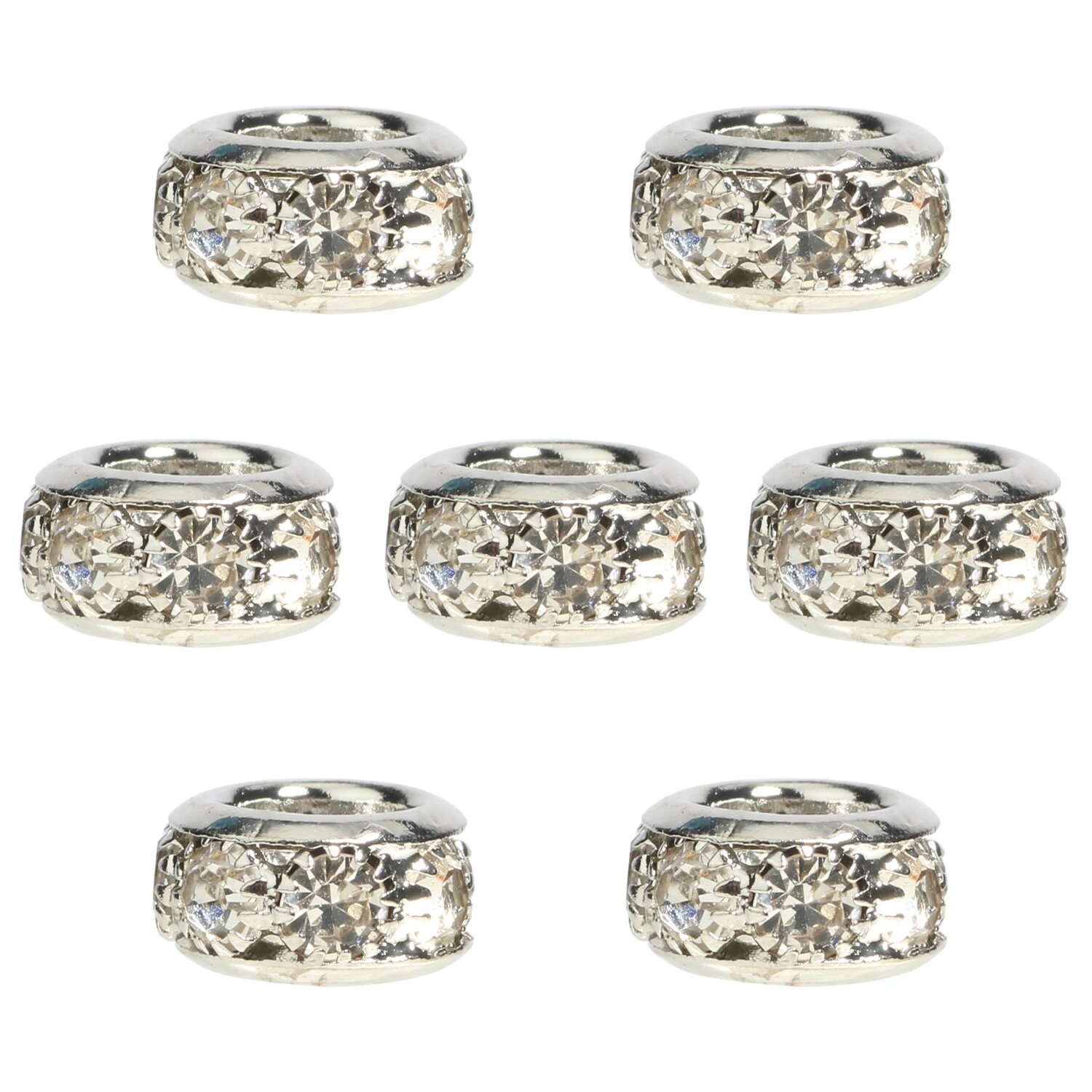 Рондели бусины кристаллы латунь GMB724 10 шт 8x4mm 10pcs Beads, Rhodium Rondelle