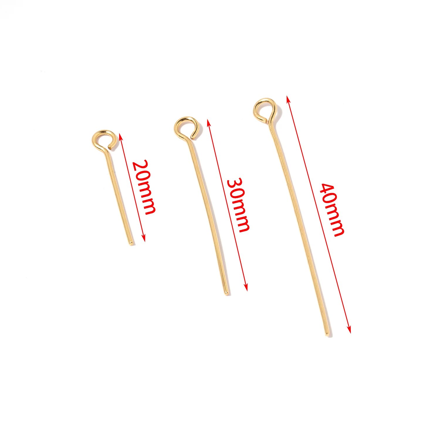 Плоские булавки с шариками из нержавеющей стали, позолоченные булавки с углублением в 9 глаз, фурнитура для изготовления ювелирных изделий своими руками, аксессуары, 50 шт, оптовая продажа