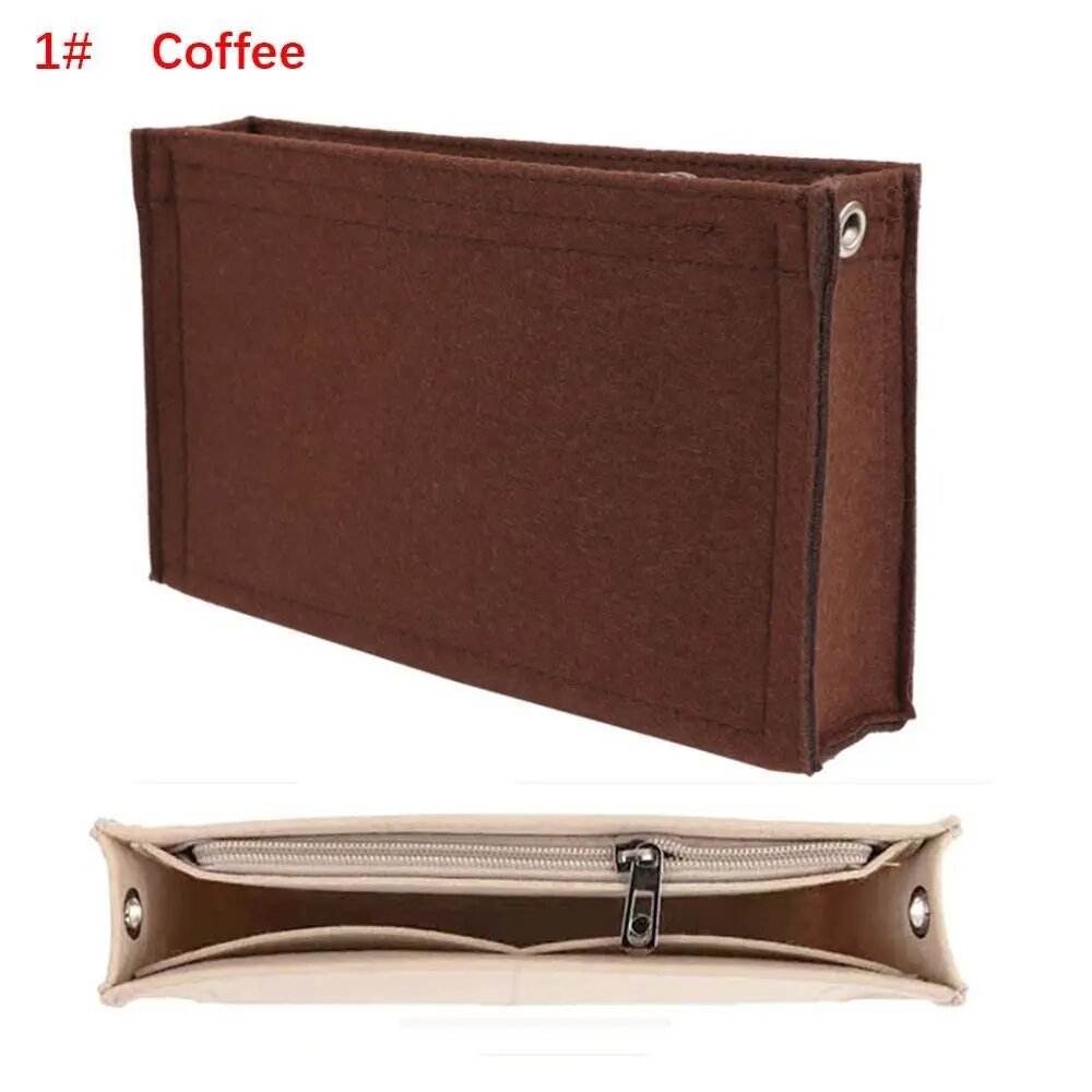 Внутренняя сумка-органайзер из фетра, Коричневый, Coffee-1