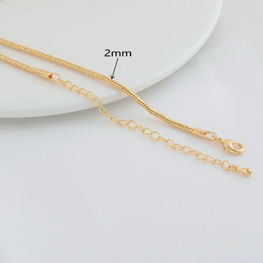 Латунные цепочки "Змея", золотистого цвета, 47 см, Florainer Tina 2PCS