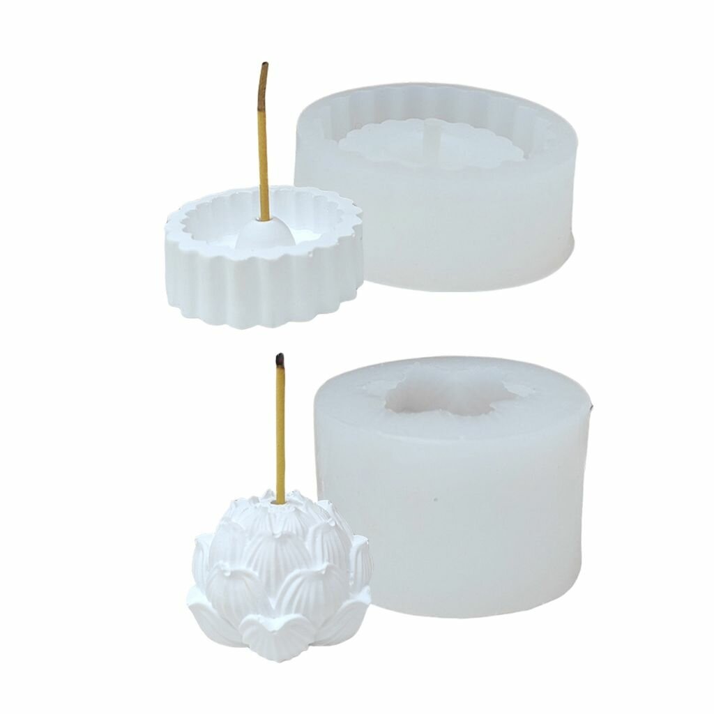 Цветочные силиконовые формы для подсвечников держателя палочки из эпоксидной смолы, гипсовое украшение дома