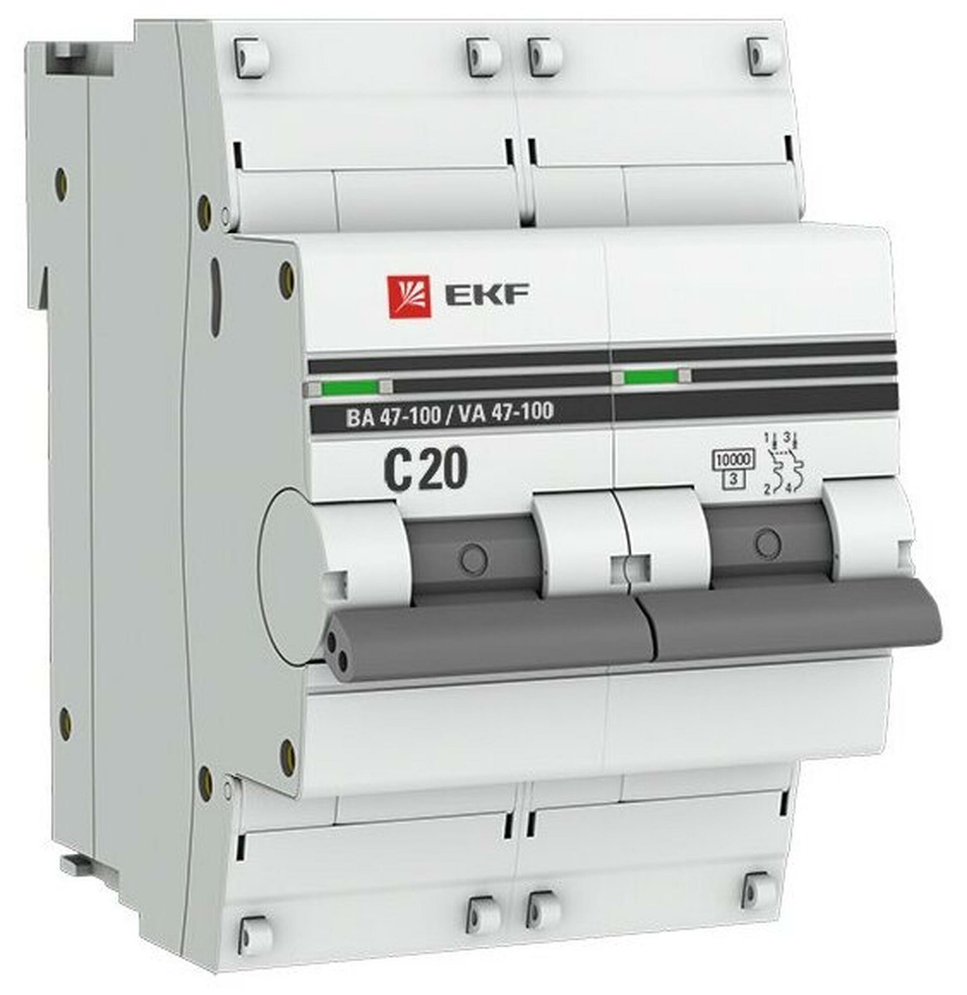 Автоматический выключатель EKF ВА 47-100 (C) 10kA 20 А