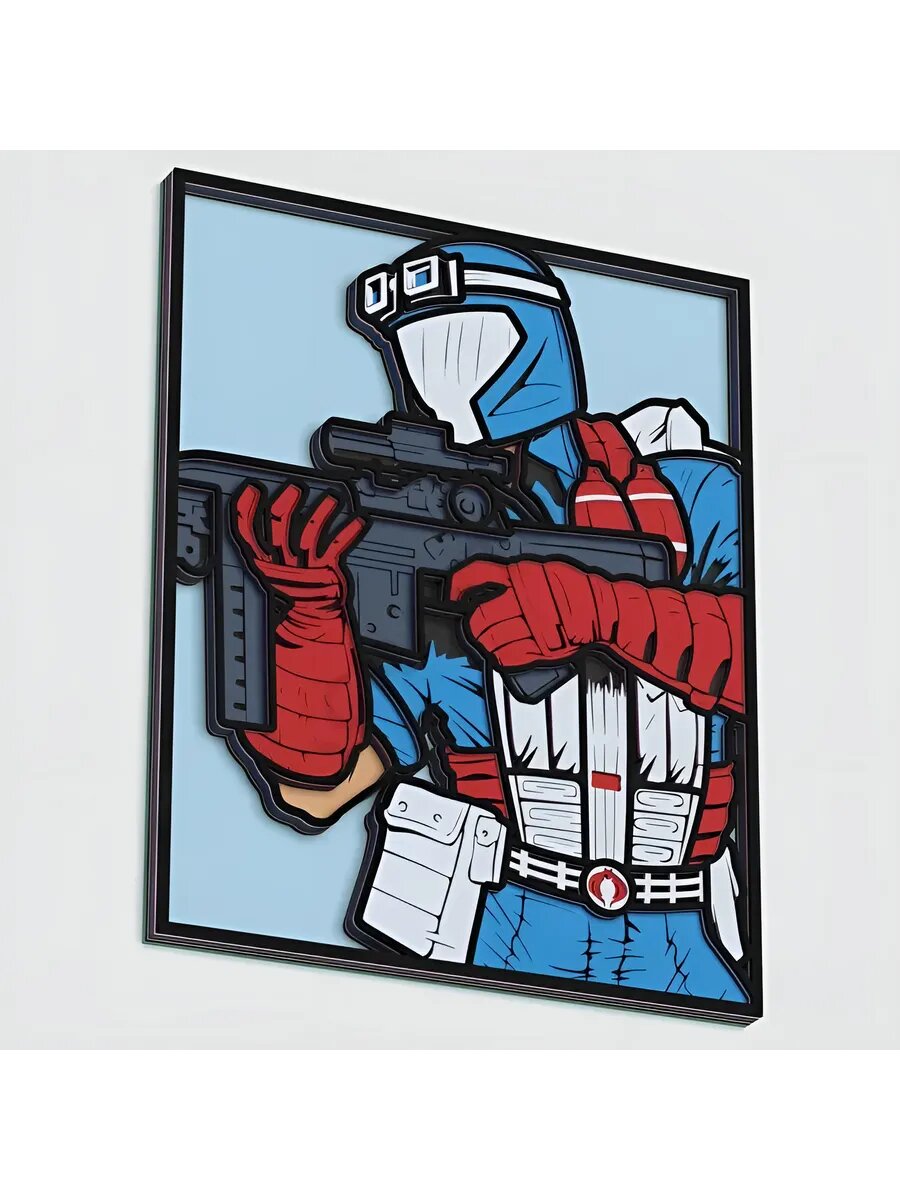 3D Картина по номерам из дерева Кобра Вайпер, 23x30 см