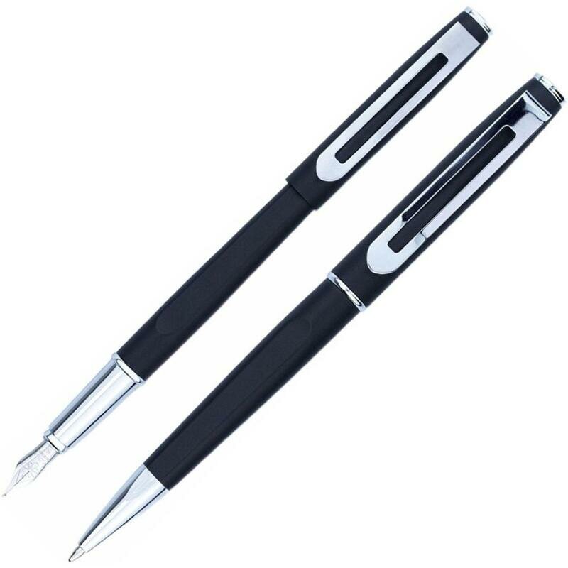Набор ручек Diplomat (перьевая + шариковая) черного цвета Me-Pen Set Black (D41201060)