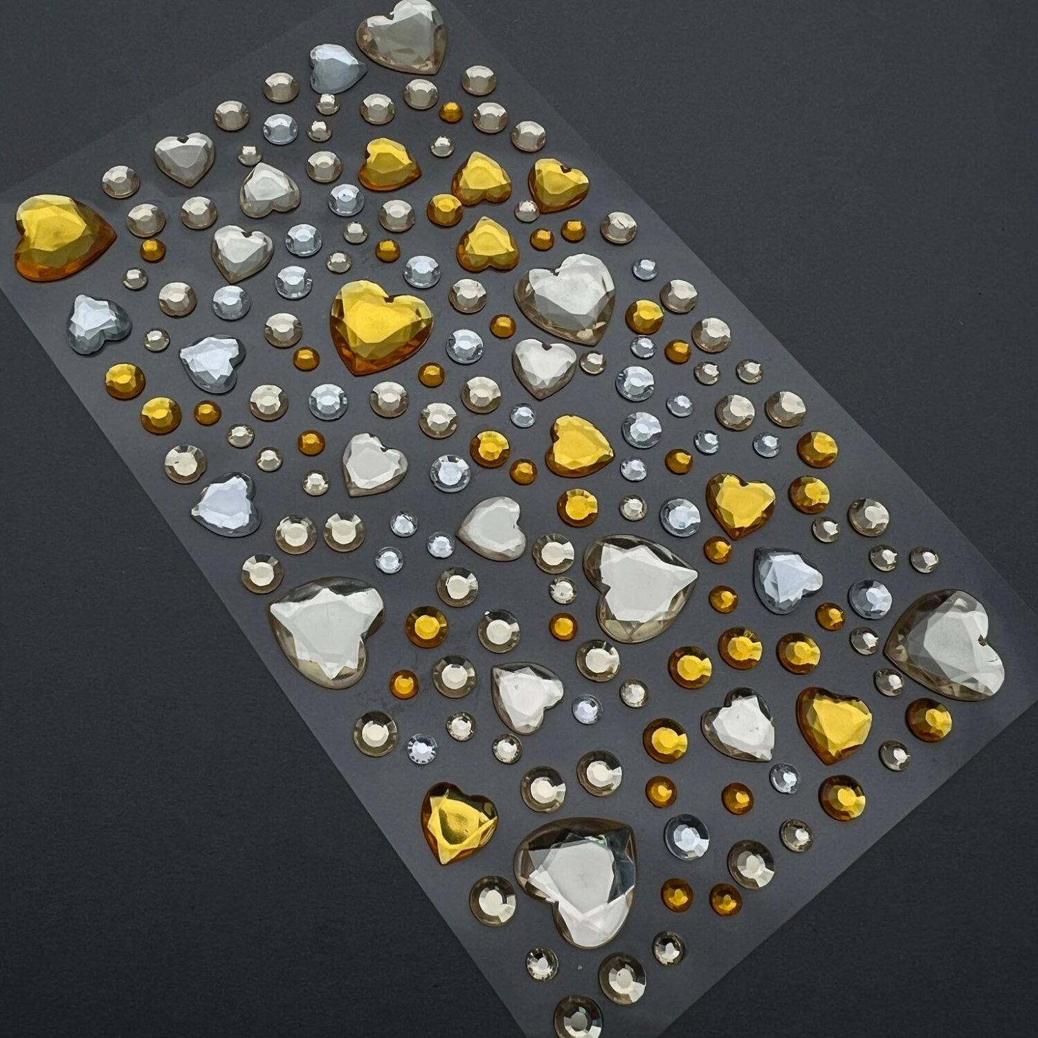 Стразы на клеевой основе Zoo Nail Art микс с сердечками №1838 золотые