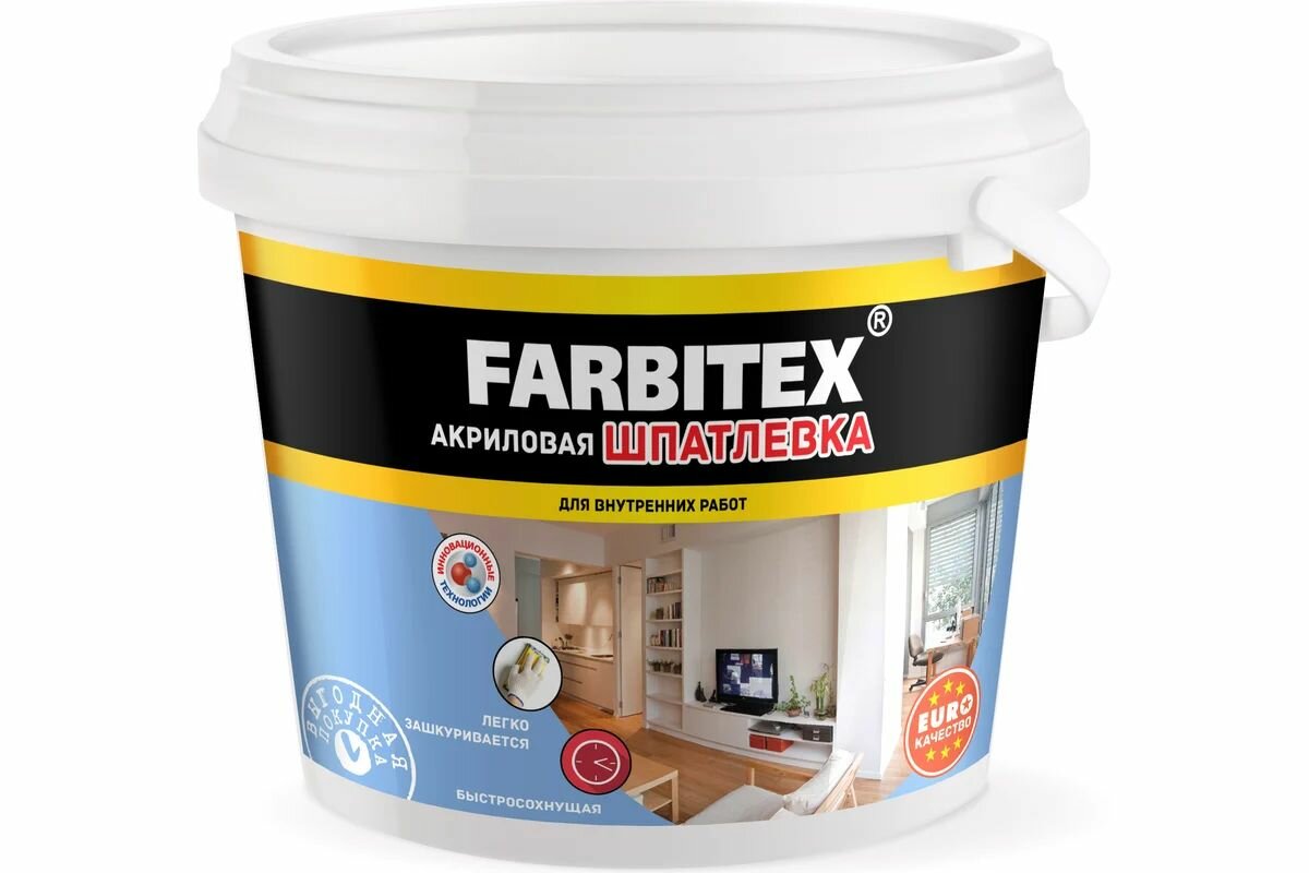 Акриловая шпатлевка Farbitex (для внутренних работ; 9 кг) 4300001565