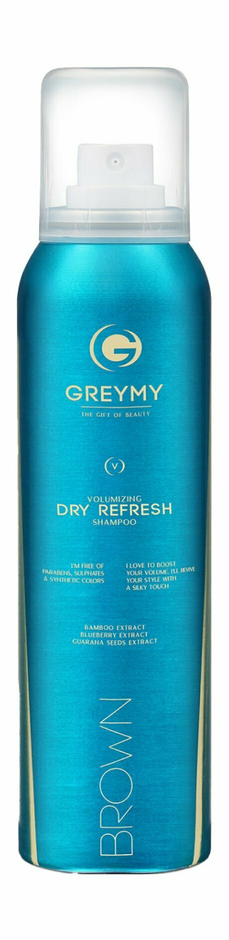 Greymy Volumizing Dry Refresh Shampoo Brown, Освежающий сухой шампунь для темных волос, 150мл