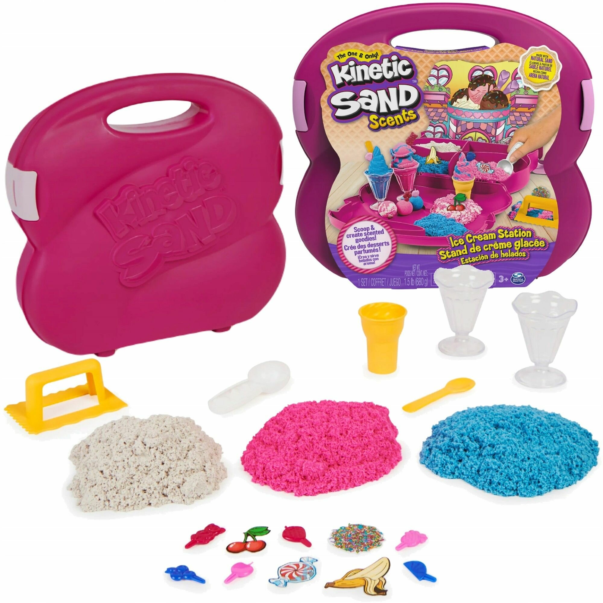 Кинетический песок Spin Master Kinetic Sand, игровой набор с аксессуарами, 680г