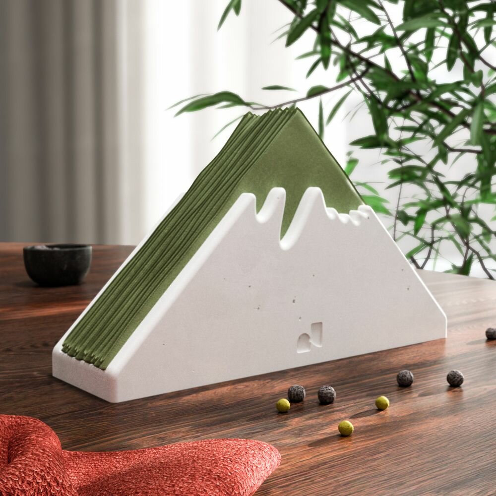 Салфетница на стол для кухни, аксессуар интерьерный для сервировки Basel белая матовая.