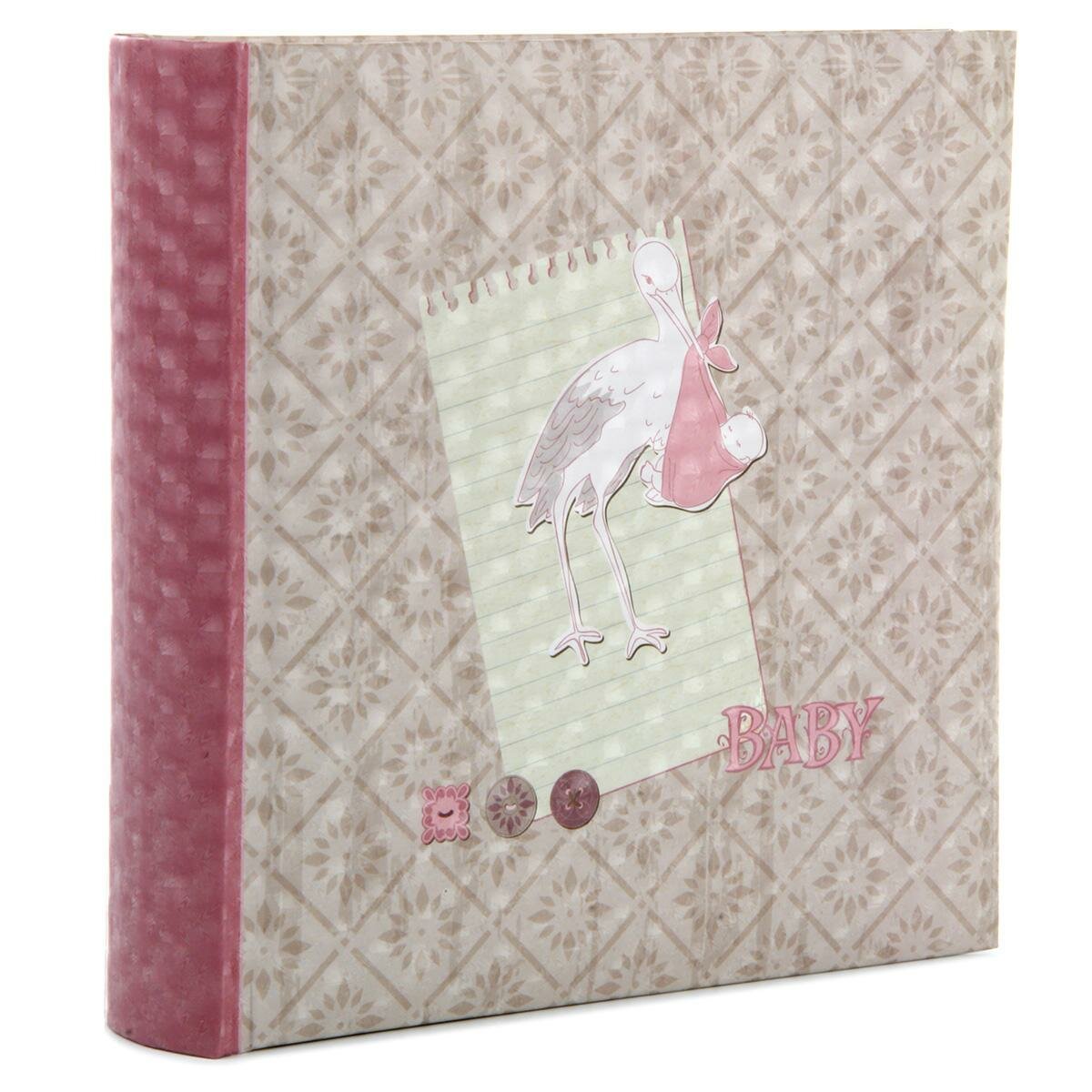 Фотоальбом Pioneer на 200 фотографий, 10х15 см, бумажный карман с мемо, книжный переплет, 3D эффект, baby (121358)