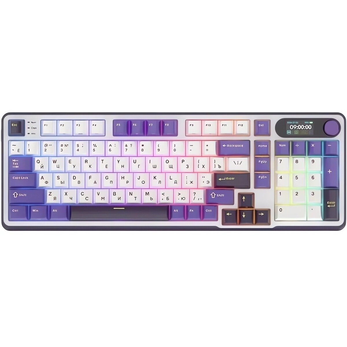 Клавиатура Royal Kludge RK-S98 Blackberry (USB/2.4 GHz/Bluetoоth, RGB, Hot Swap, Chartreuse switch)