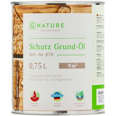 Грунт-антисептик Gnature 870 Schutz Grund-Ol для защиты древесины 0,75л