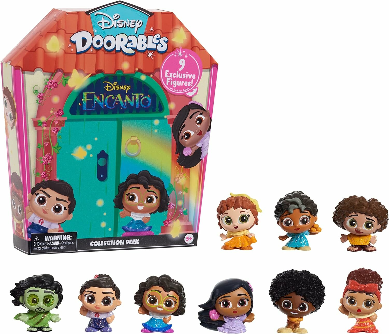 Фигурки Disney Doorables Encanto Collection Peek 9 коллекционных фигурок в коробке, оформленной в стиле Каса Мадригал