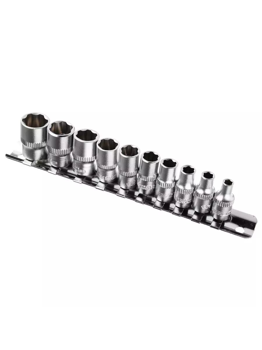 Набор головок торцевых "Супер лок" 4-13 мм, 1/4", 10 предметов