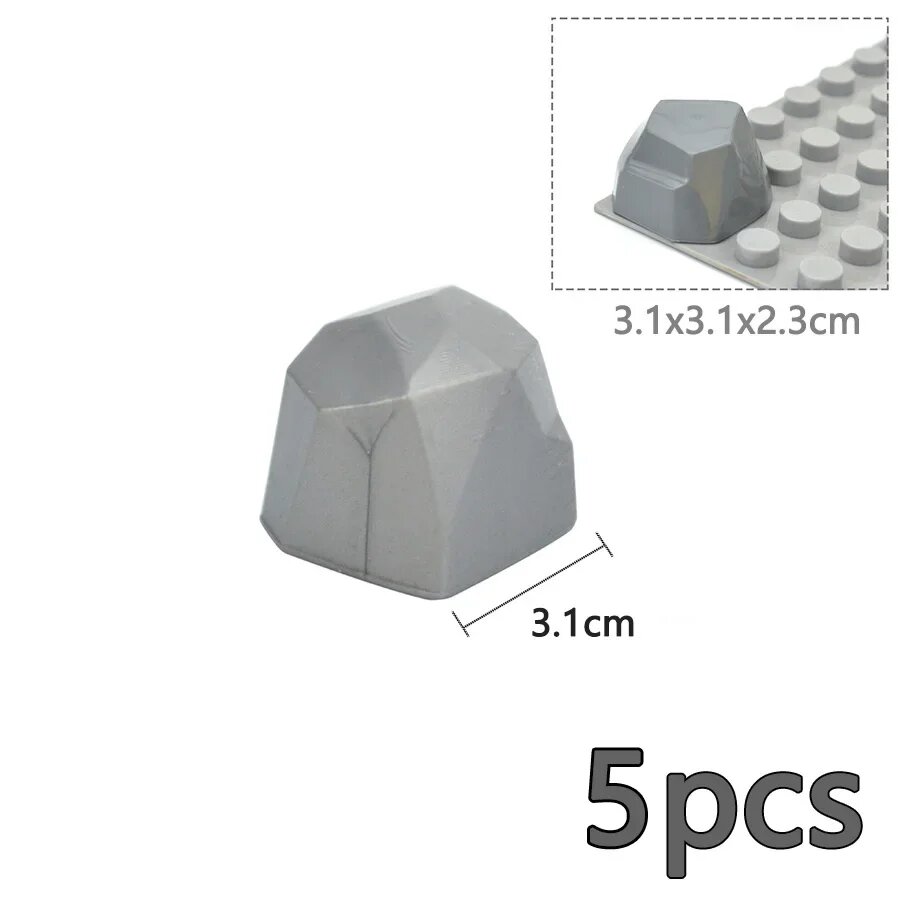 Серый кирпич для строительства 3.1x3.1x2.3см (5шт)