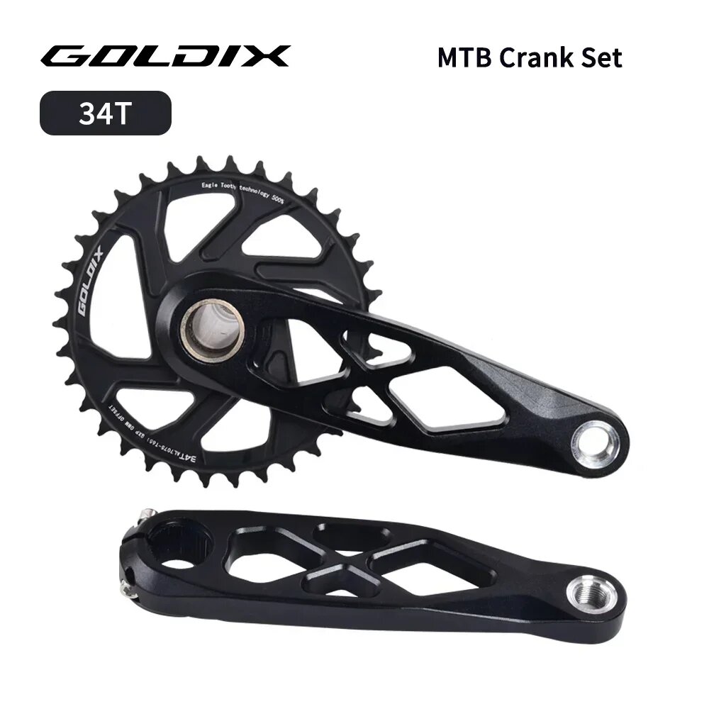 GOLDIX Шатуны для горного велосипеда R-SPEC Trail 165/170/175 мм 170 мм, Crank 34T