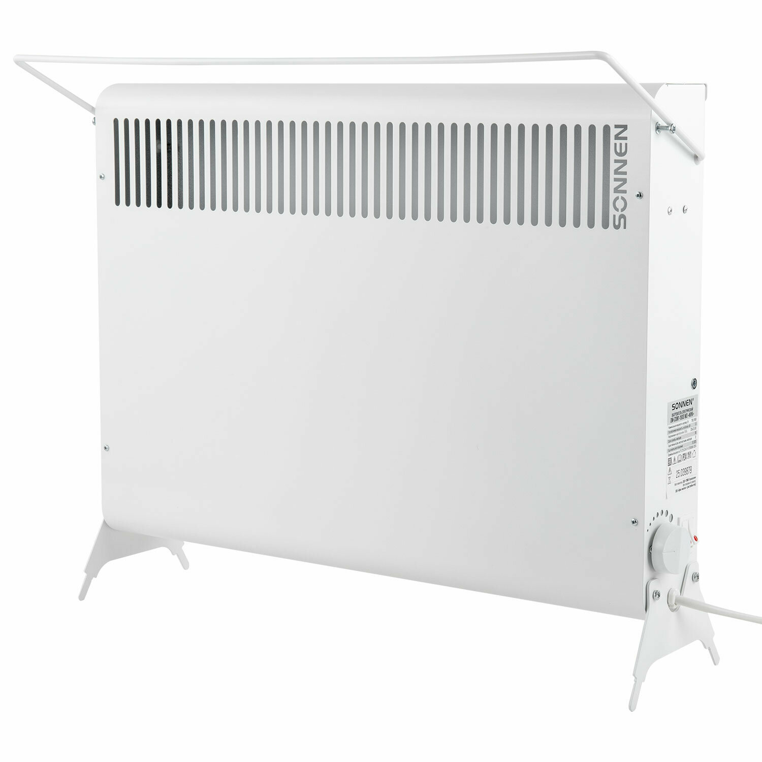 Обогреватель-конвектор SONNEN MINI-1500.2, 1500 Вт, вешалка, Х-образный нагревательный элемент, белый, сделано в России, 457631