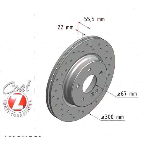 ZIMMERMANN 400.3645.52 (2104230812) диск торм mer w202 / w203 / r170 3.0cdi / 3.2-5.4 amg 97- зад вент sport 300x2 (Комплект 2 штуки)